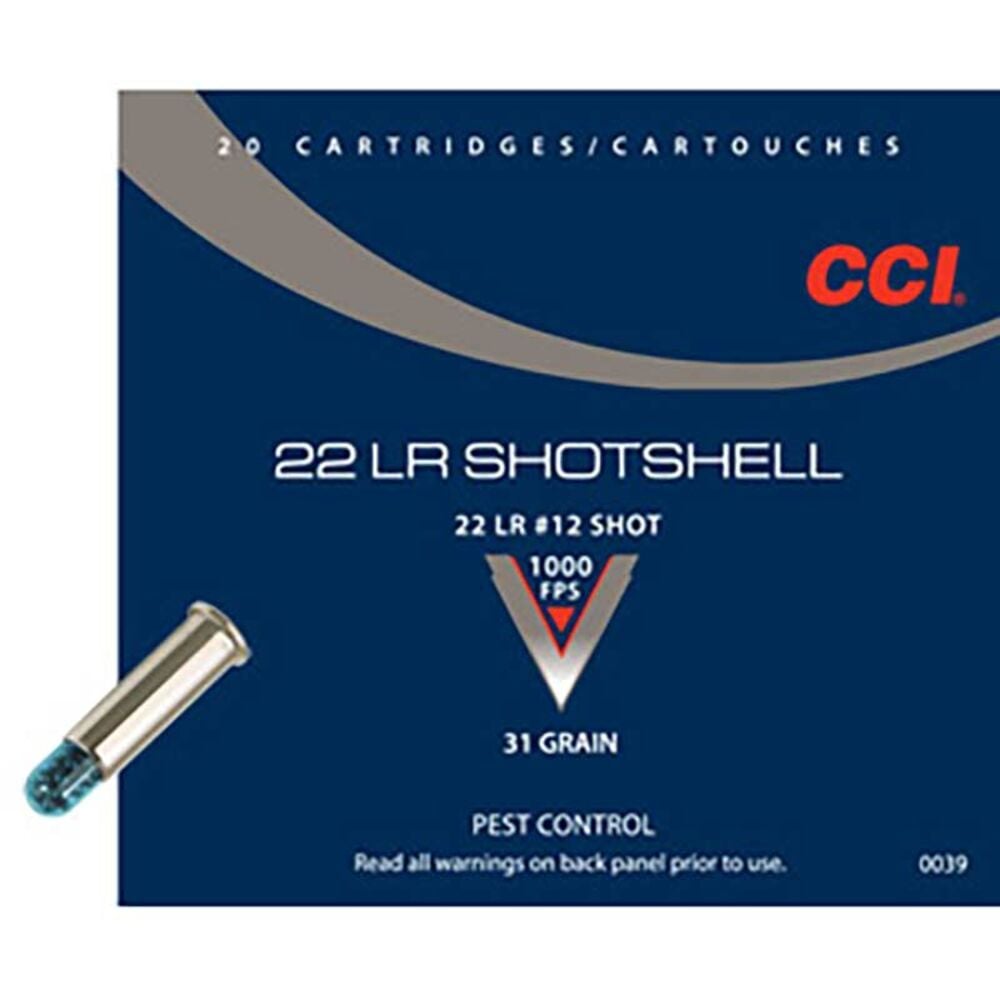 .22 LR 31 Grain 12 Shot ShotShell Rimfire Ammunition, 20 rounds | Atwoods