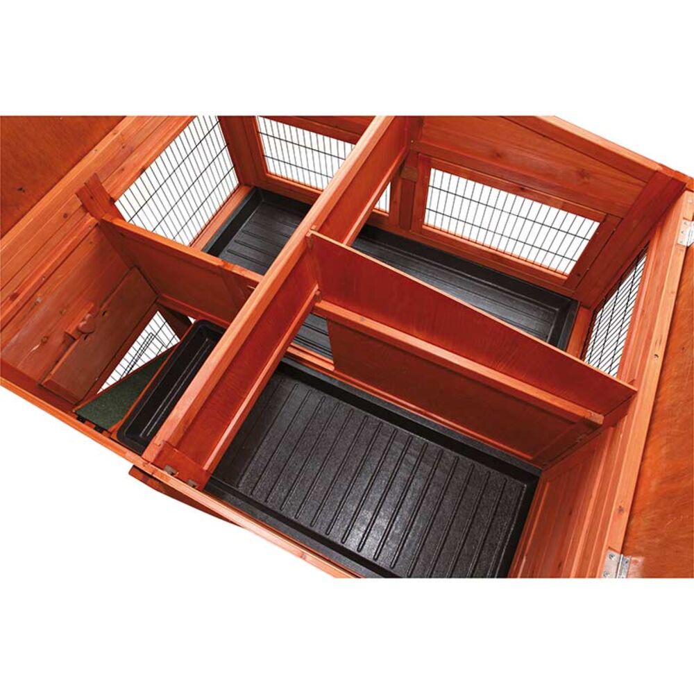 Natura Extra Large 2-Story Peaked Hinged Roof Rabbit Lodge Hutch | Atwoods