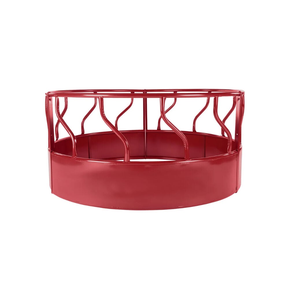 8 ft 3 Piece S-Bar Red Hay Feeder with Metal Hay Saver | Atwoods