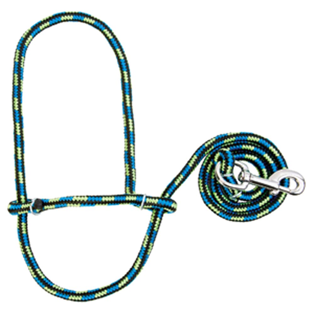 Weaver Livestock Poly Rope Sheep Halter with Snap, Black/Hurricane Blue ...