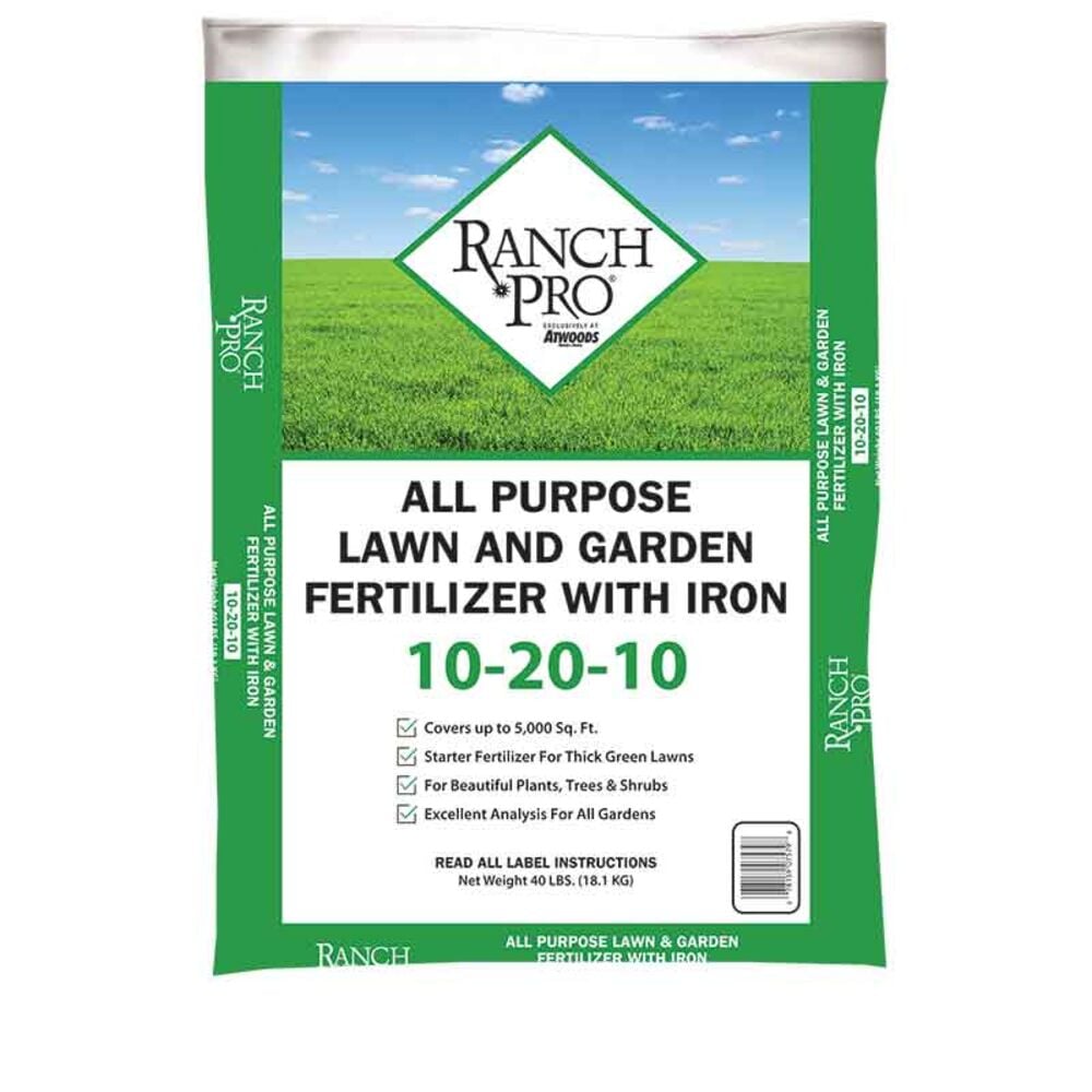 All Purpose Lawn & Garden Fertilizer with Iron, 10-20-10, 40 lbs | Atwoods