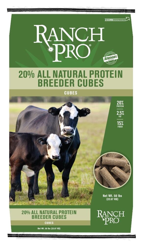 20% All Natural Protein Breeder Cattle Cubes, 50 lbs. | Atwoods