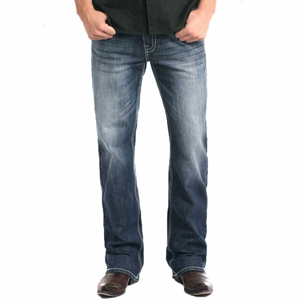 Men's Medium Wash Double Barrel Straight Leg ReFlex Jean | Atwoods
